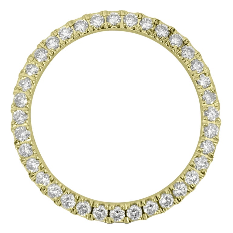 1.40 Carat VVS-VS Diamond 14K Gold Rolex Bezel For Sale at 1stDibs