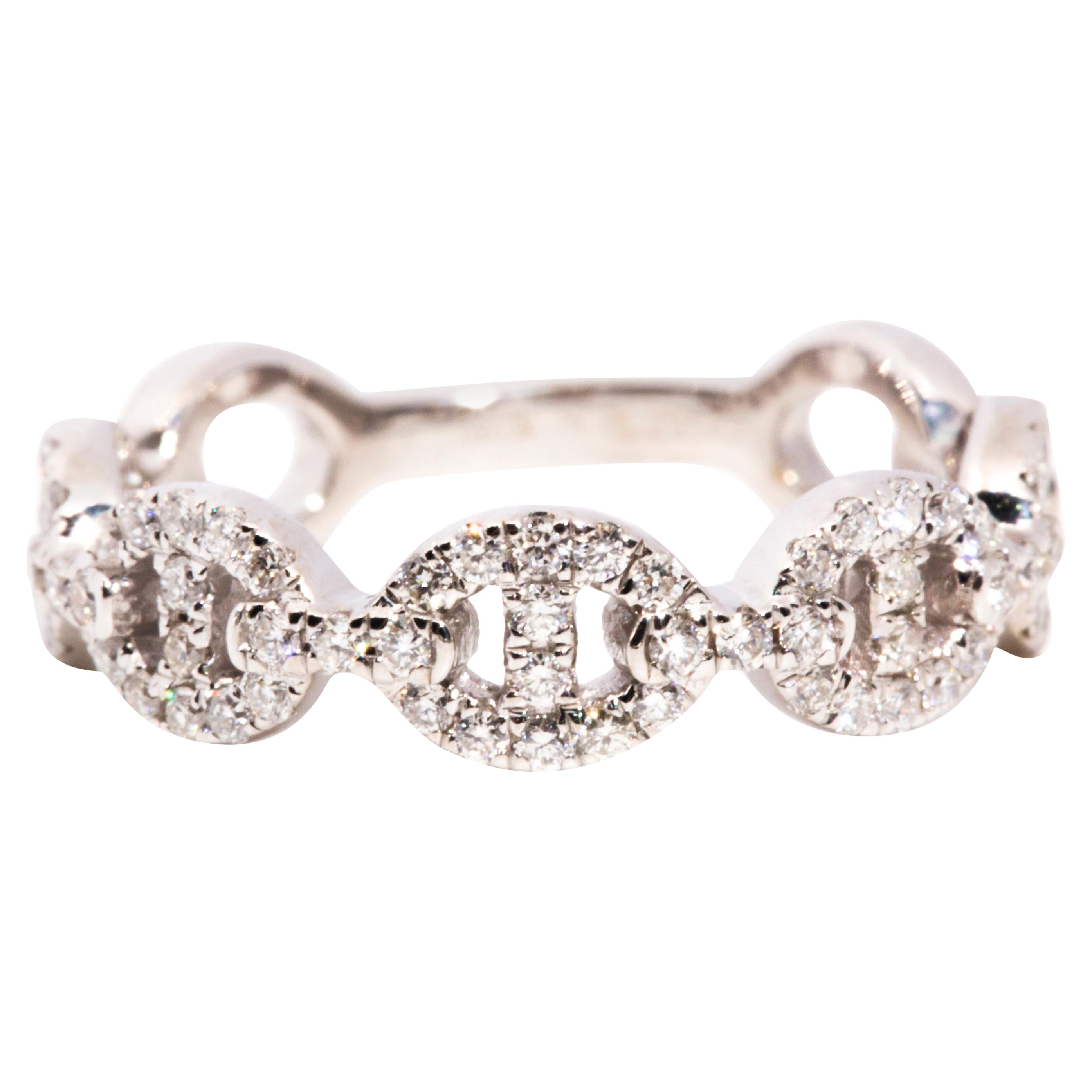 Alexandra Mor Flexible Chain Link Diamond Gold Ring at 1stDibs ...