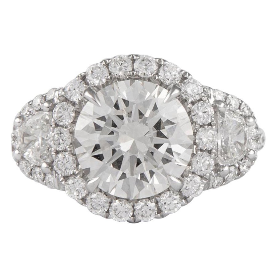 Alexander 10.75 Carat Emerald and Diamonds Three-Stone Ring 18 Karat ...