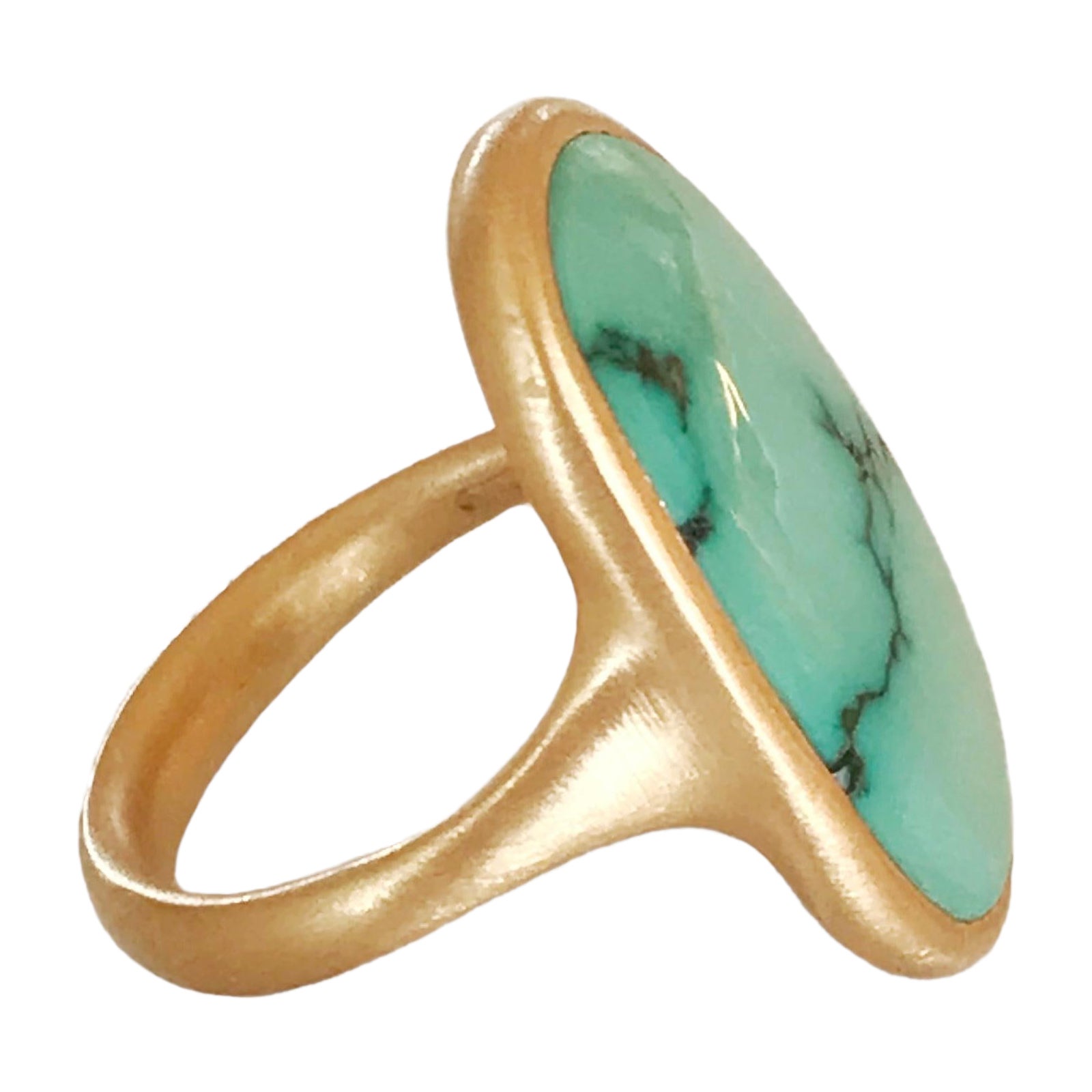 Persian Natural Turquoise Pink Gold Ring at 1stDibs