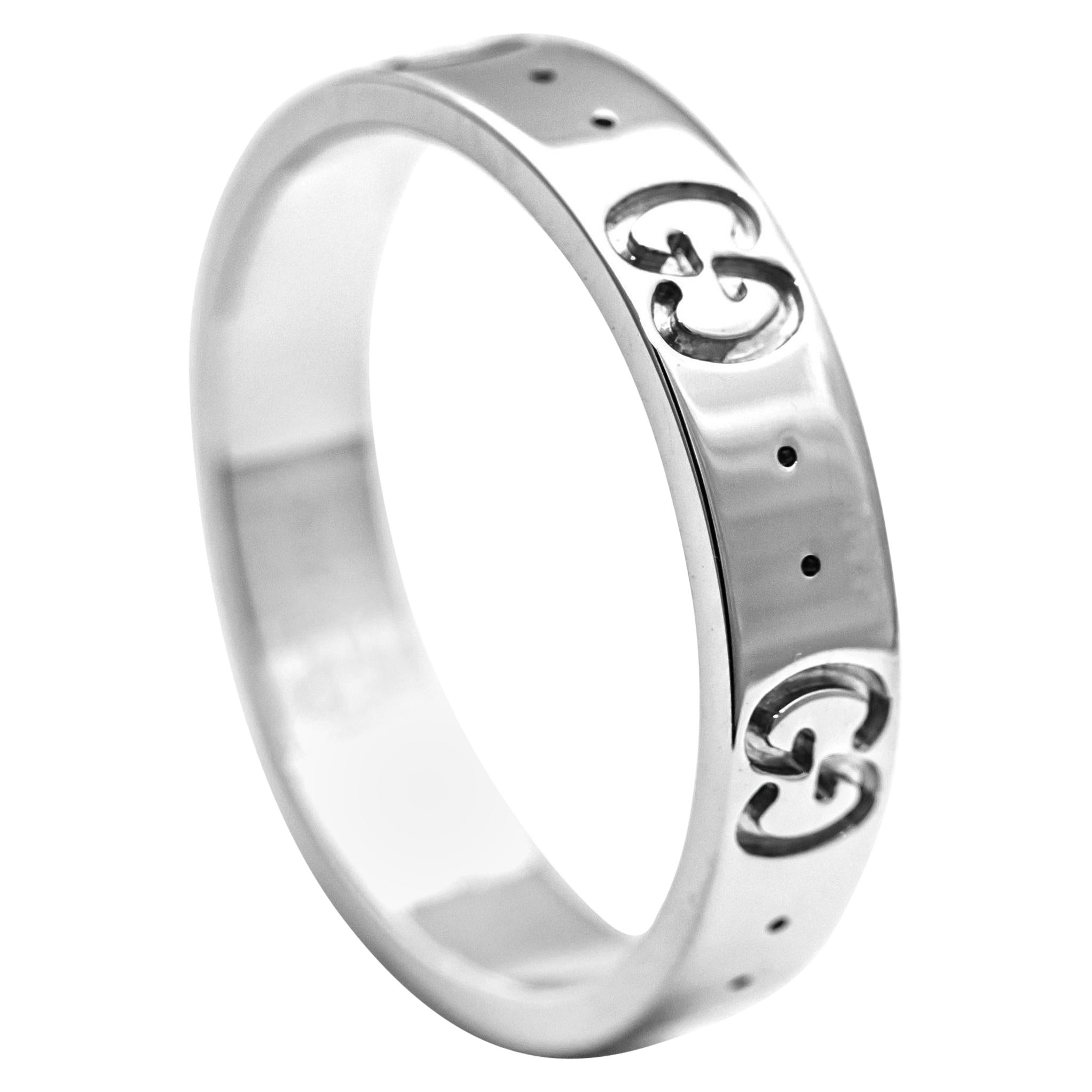 Original Gucci Unisex Diamond Spinning Gold Band Ring at 1stDibs