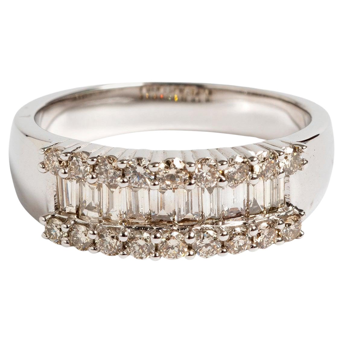 Pretty Diamond 1/2 Eternity Ring, Total Approx 0.70carat, 7 Stone Claw ...