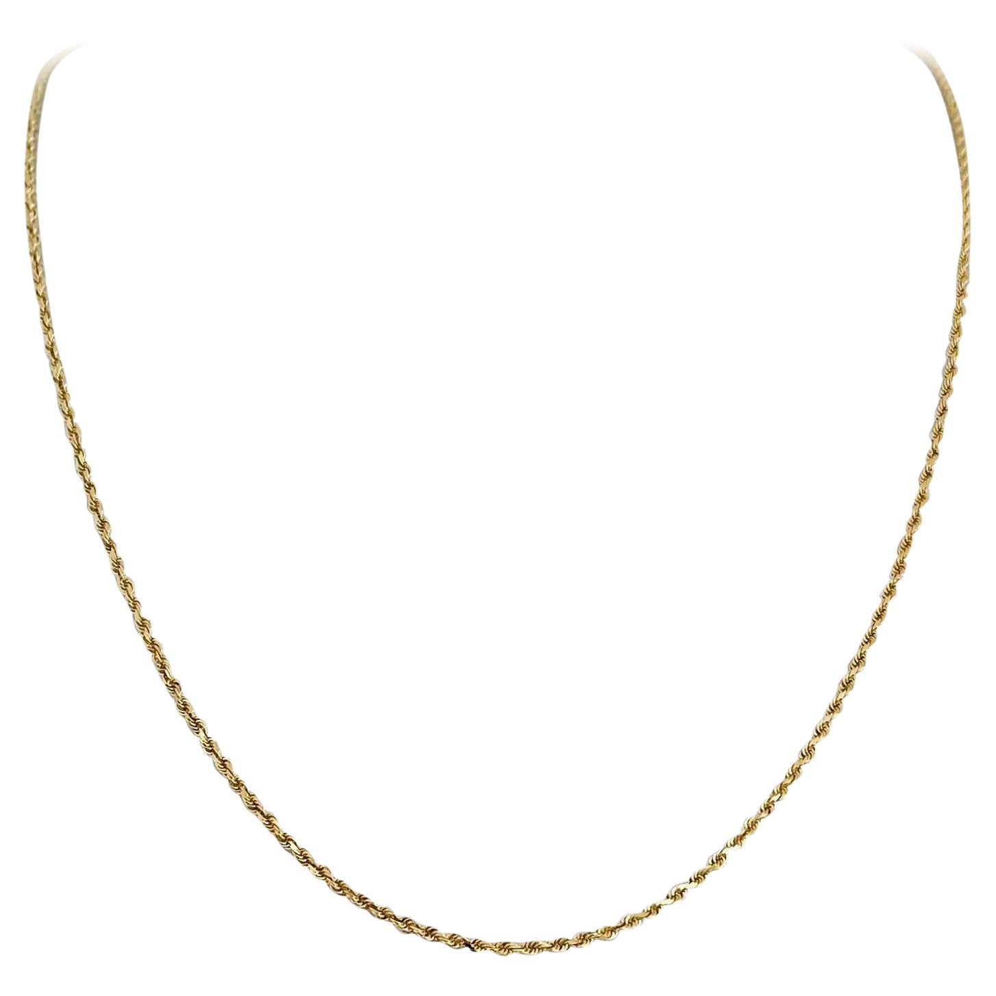 14 Karat Yellow Gold Solid Diamond Cut Squared Rope Chain Necklace For ...