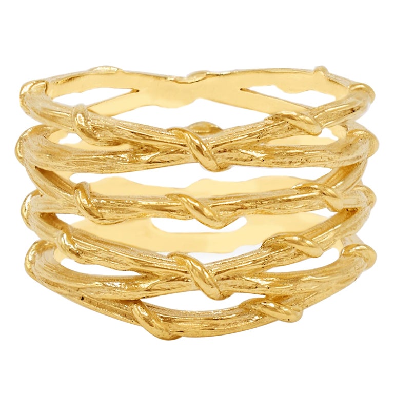 Gladiator 18k Gold Multi-Vine Ring For Sale at 1stDibs