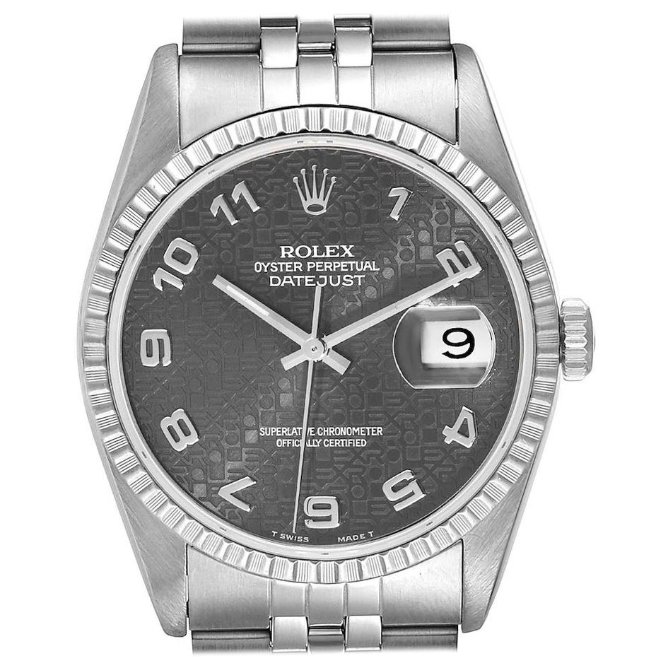 Rolex Datejust 16220 Stainless Steel Double Signature King Fahd Saudi ...