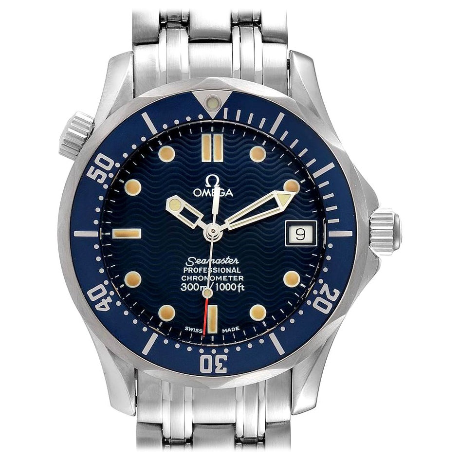 Omega Seamaster Midsize Steel Electric Blue Dial Watch 2554.80.00 at ...