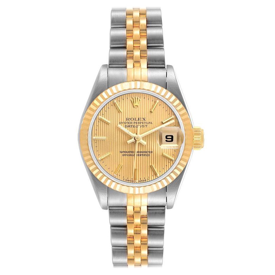 Rolex Datejust Turnograph Steel Yellow Gold Tapestry Dial Watch 16263 ...