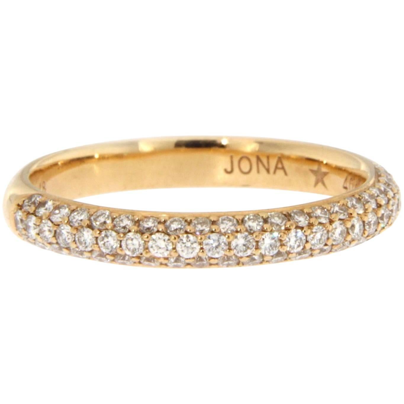 Alex Jona Black and White Diamond 18 Karat Rose Gold Eternity Band Ring ...
