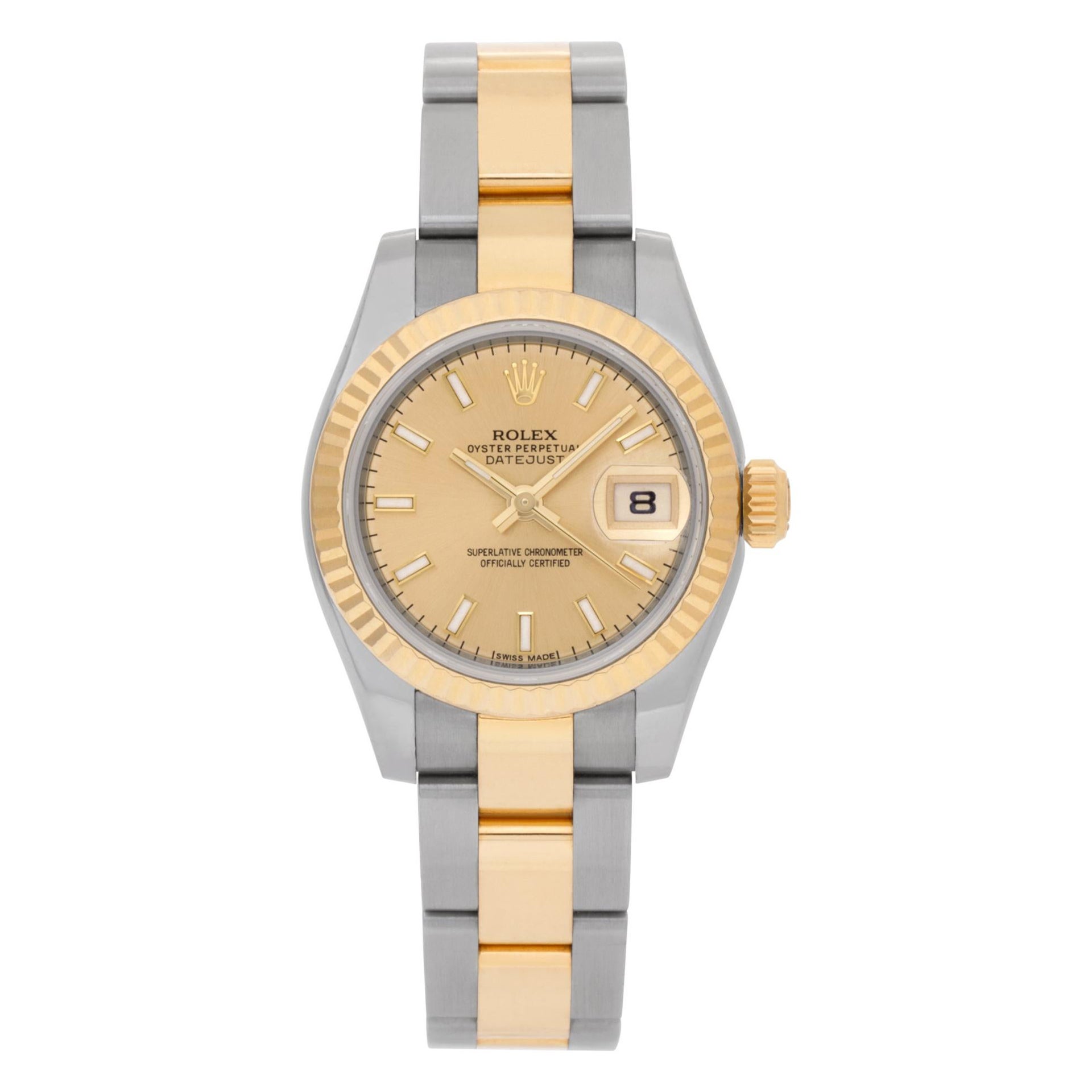 Rolex Ladies Gold Steel Datejust Wristwatch Ref 179173 For Sale at ...