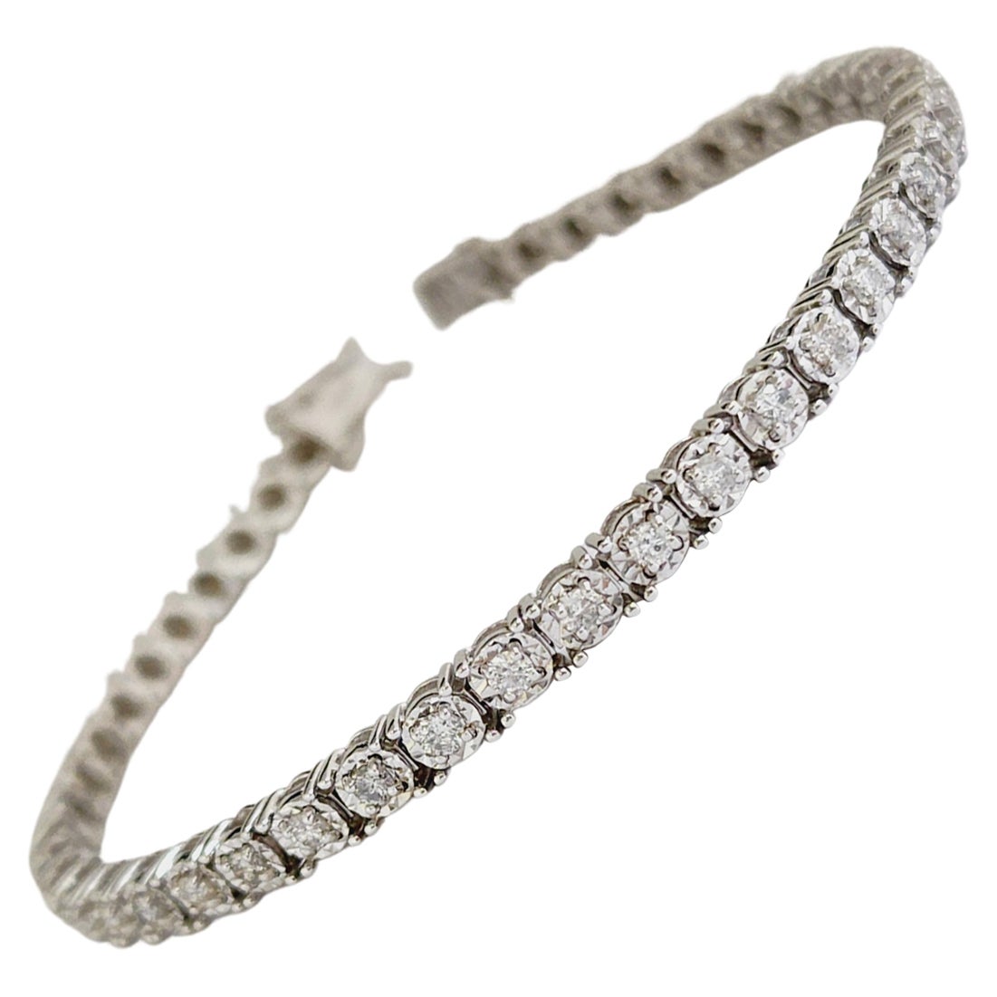2 06 Carats Natural Diamond Miracle Set Tennis Bracelet 14 Karat Rose