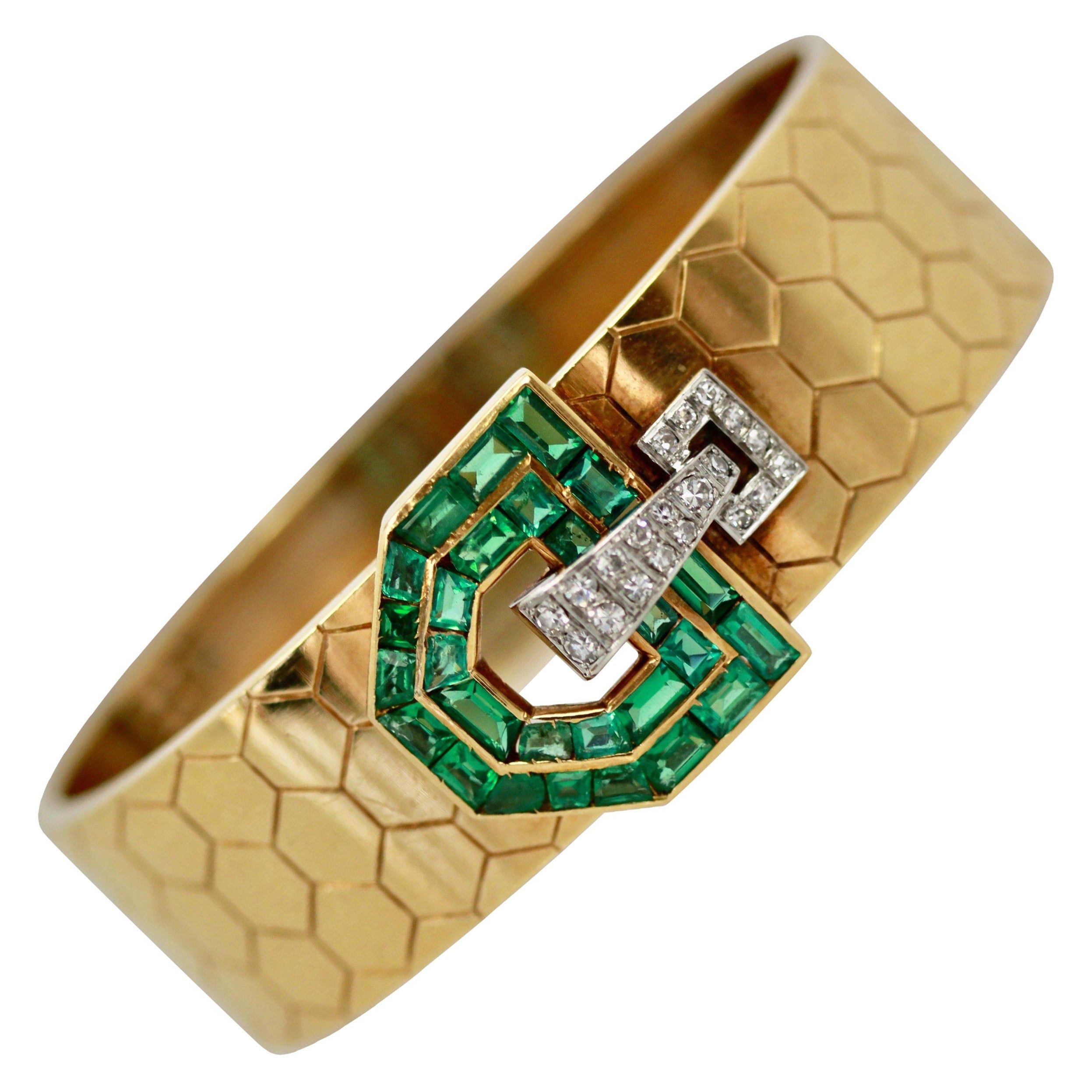 Emerald Diamond Bracelet at 1stDibs | emerald diamond bangles