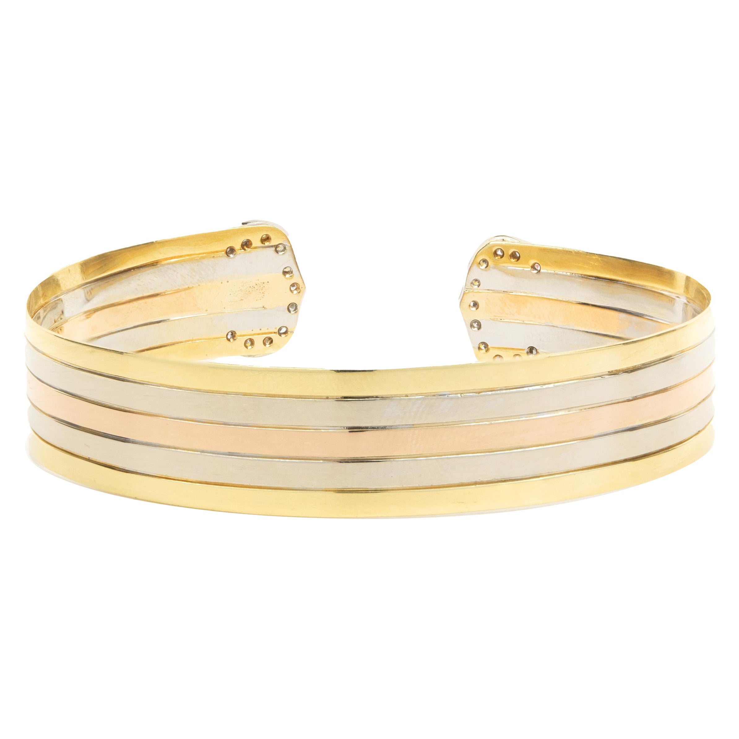 Fope 18 Karat Tri-Color Set of Three Cuff Bracelets at 1stDibs