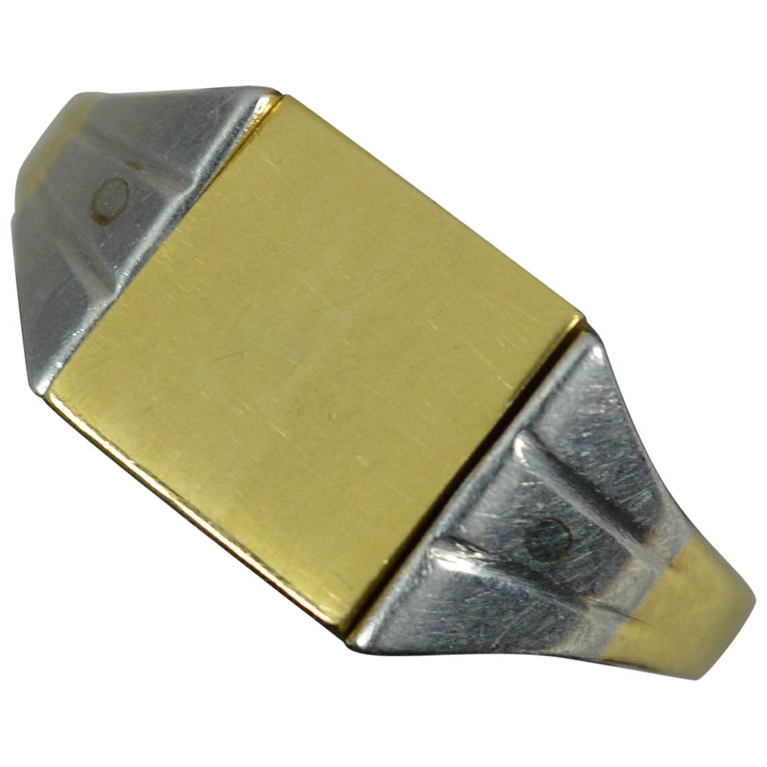 1960s Masonic 14 Karat Yellow Gold Platinum Signet Man Ring For Sale at ...