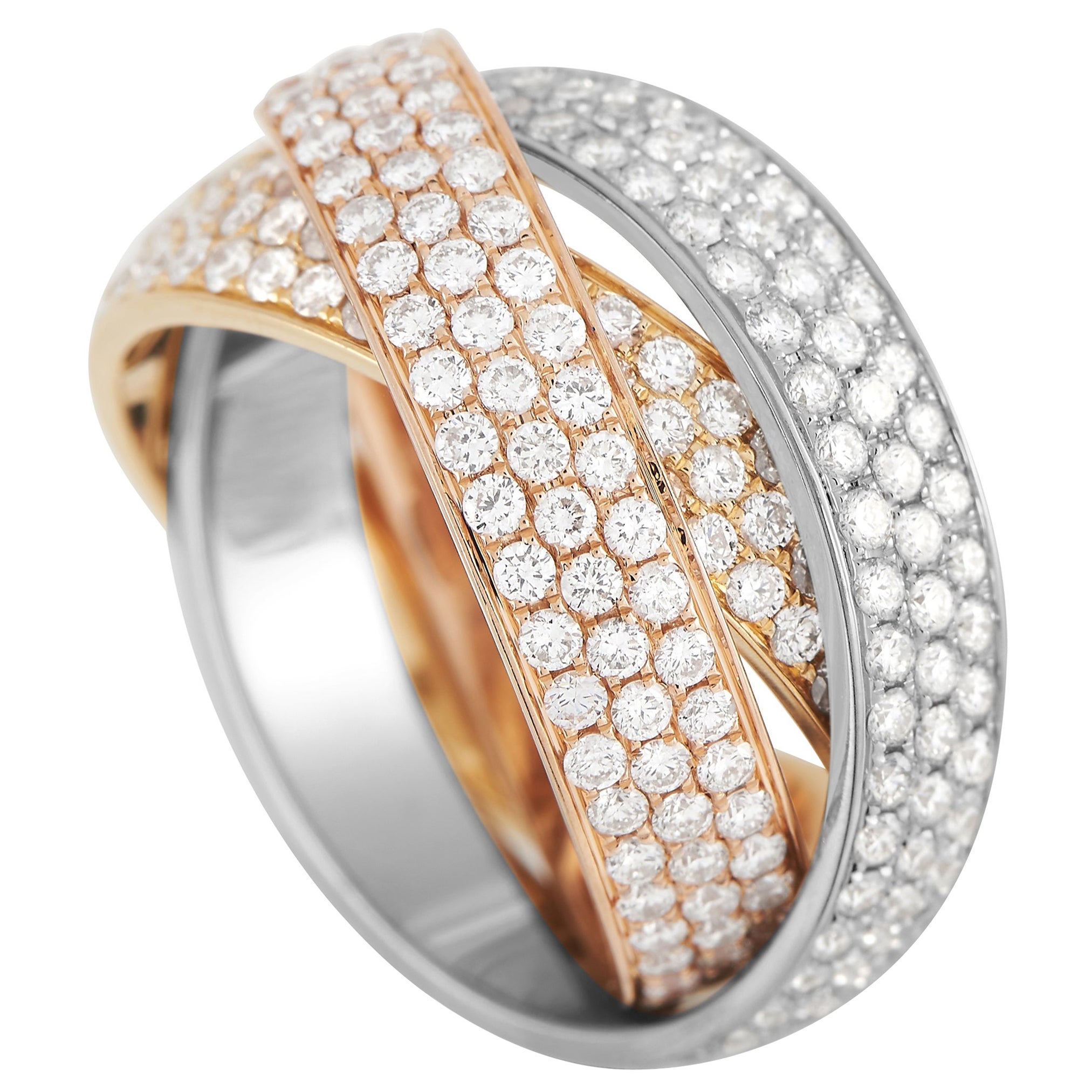 Cartier Trinity Wedding/Engagement Ring in 18 ct White, Yellow and Rose ...