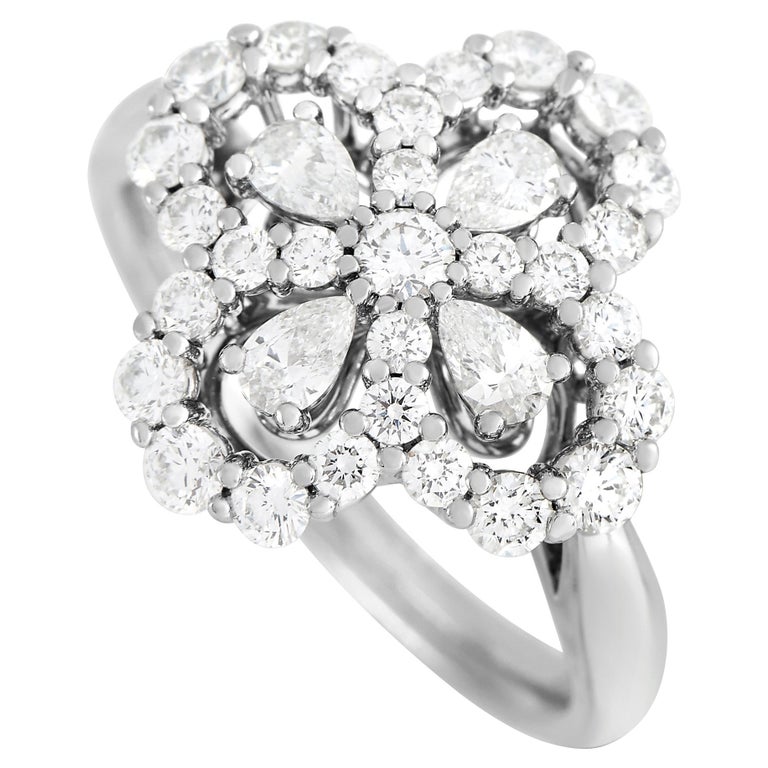 Harry Winston Platinum 1.08 Ct Diamond Loop Full Motif Ring For Sale at ...