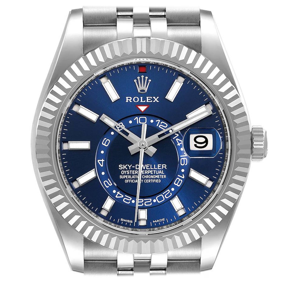 Rolex Sky-Dweller White Gold Black Dial Men's Watch 326139 Box Card For ...