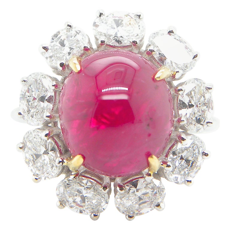 7.97 Carat GRS Certified Burma "Mogok" No Heat Ruby Cabochon and ...
