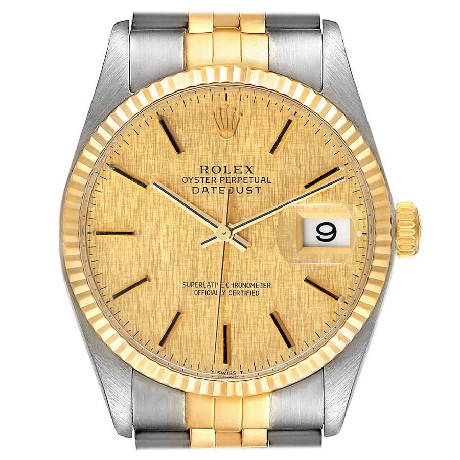 Rolex Datejust 36 Steel Yellow Gold Vintage Men's Watch 16013 Card For ...
