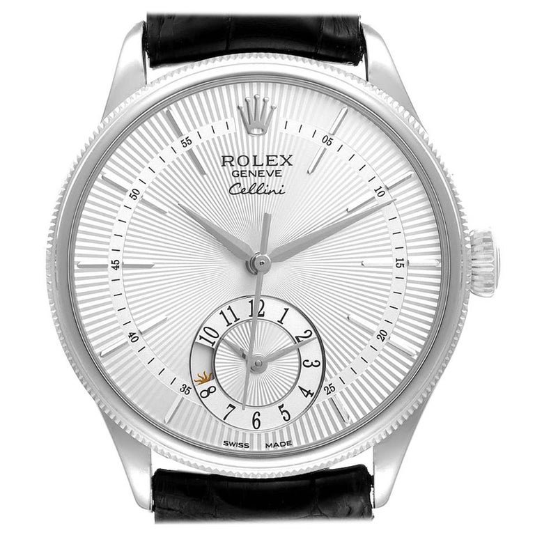 Rolex Cellini Dual Time White Gold Automatic Mens Watch 50529 For Sale ...