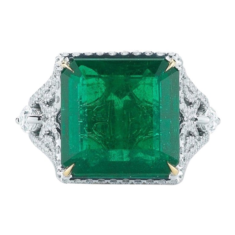 Square Emerald Ring For Sale at 1stDibs | square cut emerald ring ...