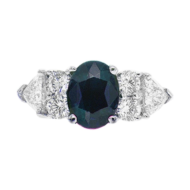 Antique Russian Alexandrite Diamond Gold Art Nouveau Flower Ring at 1stDibs