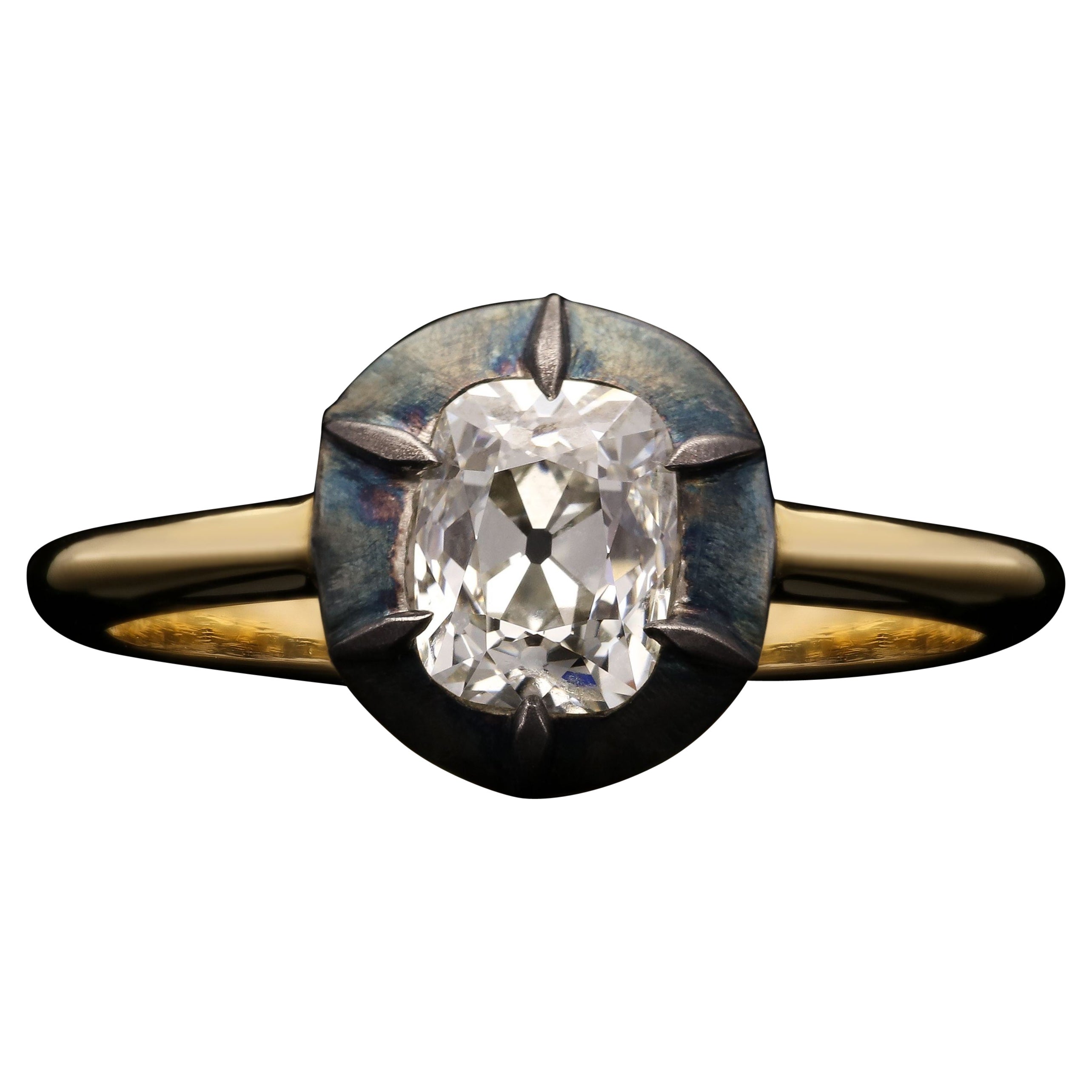 Antique Edwardian Old Cut Diamond Ring, Gents, Gyspy Claw Setting at ...