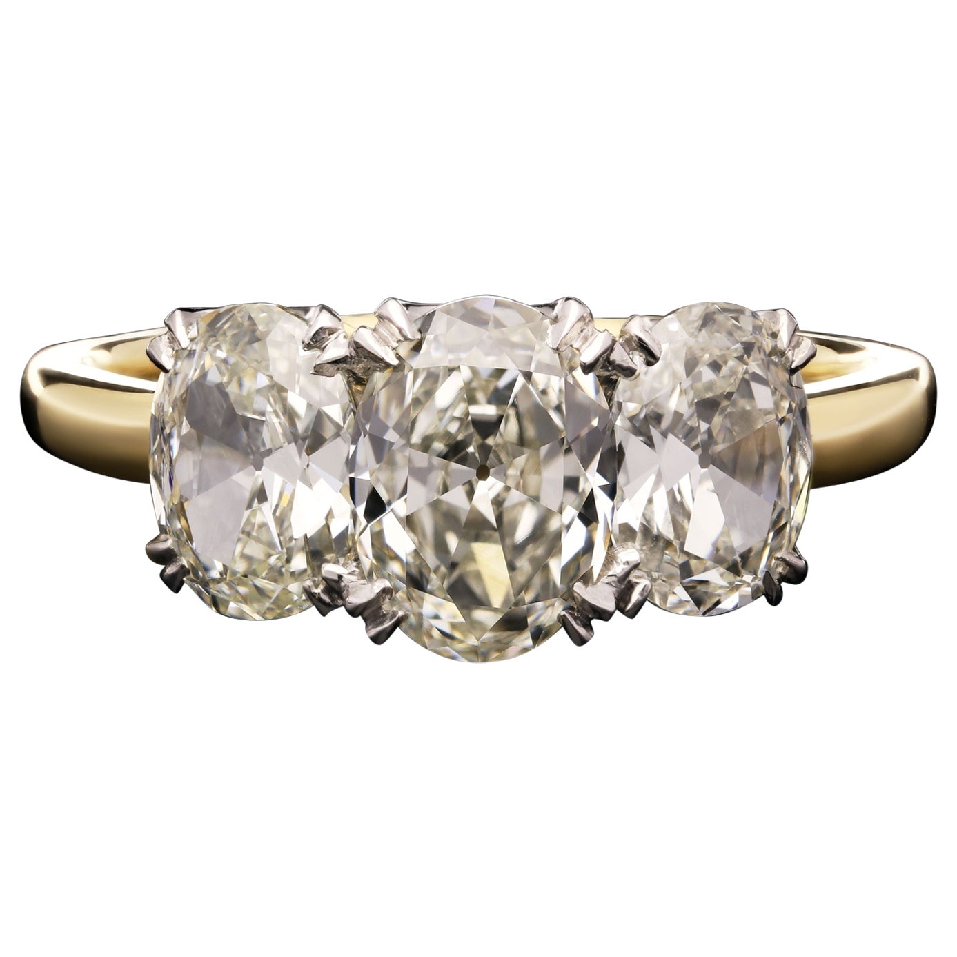 1.83 Carat Vintage Old Burmese Ruby and Old Cut Diamond Three-Stone ...