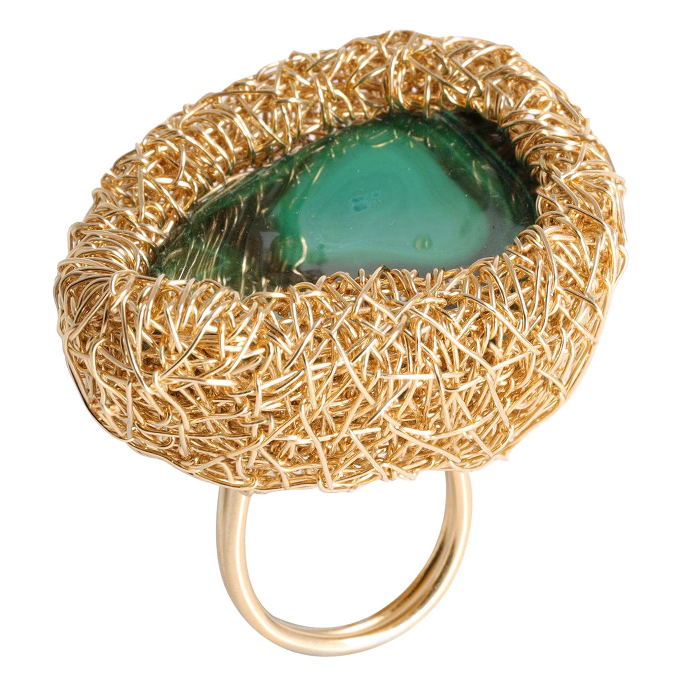 Heart Shaped Grey Stone Statement Cocktail Ring in 14 K Gold F. by the ...