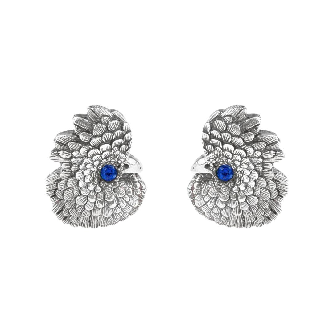 Tichu Blue Sapphire and Crystal African Elephant Face Cufflink in ...