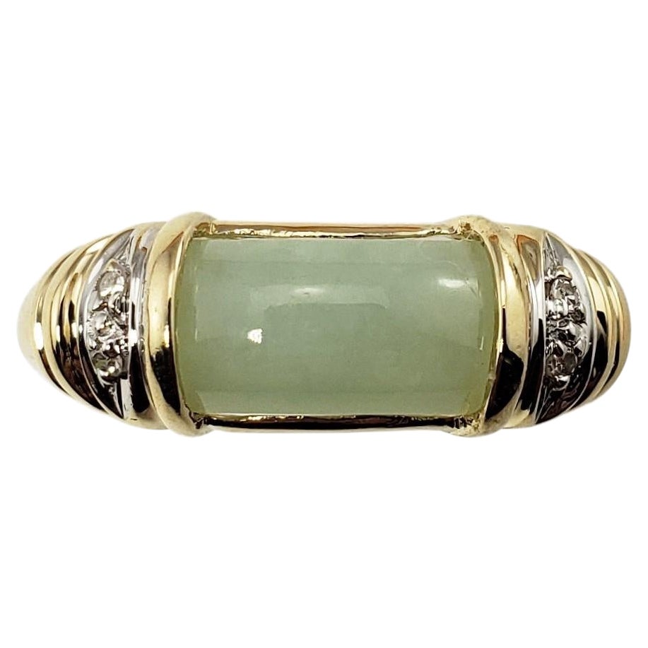 14 Karat Yellow Gold Multicolored Jade Ring at 1stDibs