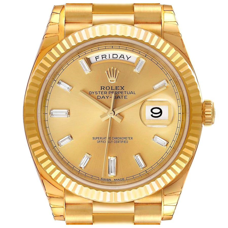 Rolex President Day-Date 40 Yellow Gold Diamond Mens Watch 228238 Box ...