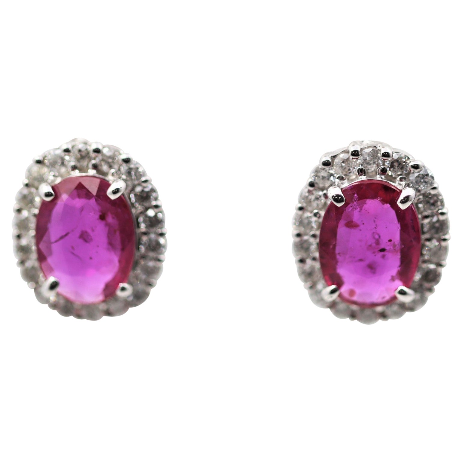 Halo Interchangeable Diamond, Emerald and Ruby Earring Set with Ring ...