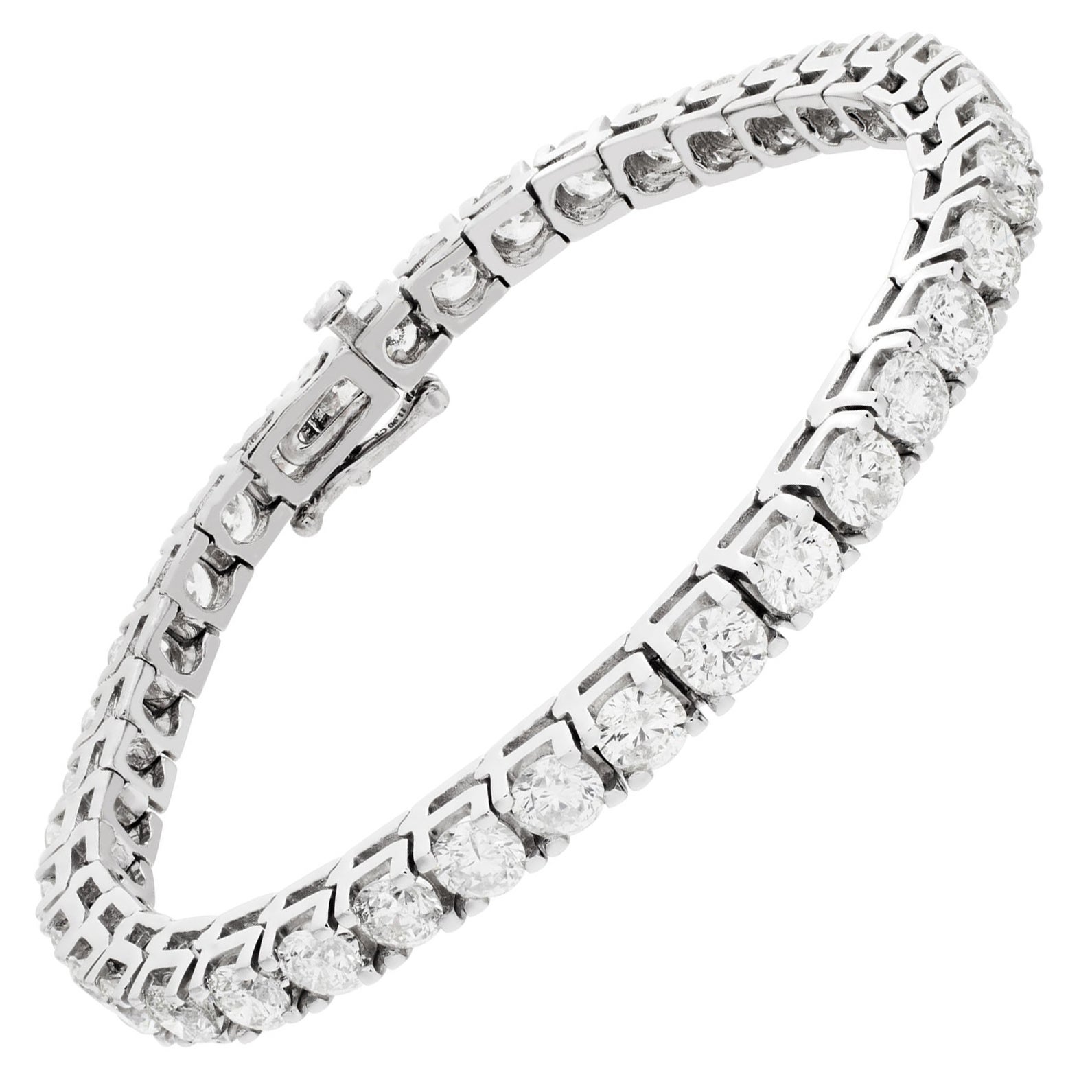 Contemporary French Cut Diamond Line Bracelet 11.60 Carat at 1stDibs