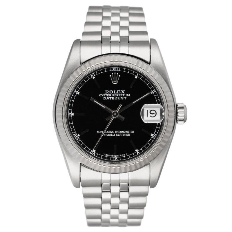 Certified Authentic Rolex Datejust 6960, Black Dial For Sale at 1stDibs