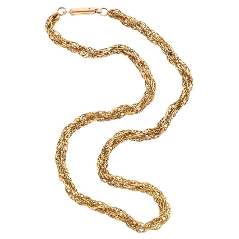 Gold Georgian Braided Chain For Sale at 1stDibs