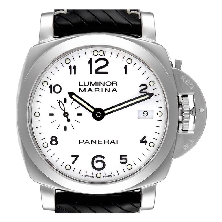 Panerai Luminor Marina White Dial Mens Watch PAM00523 Box Papers For ...