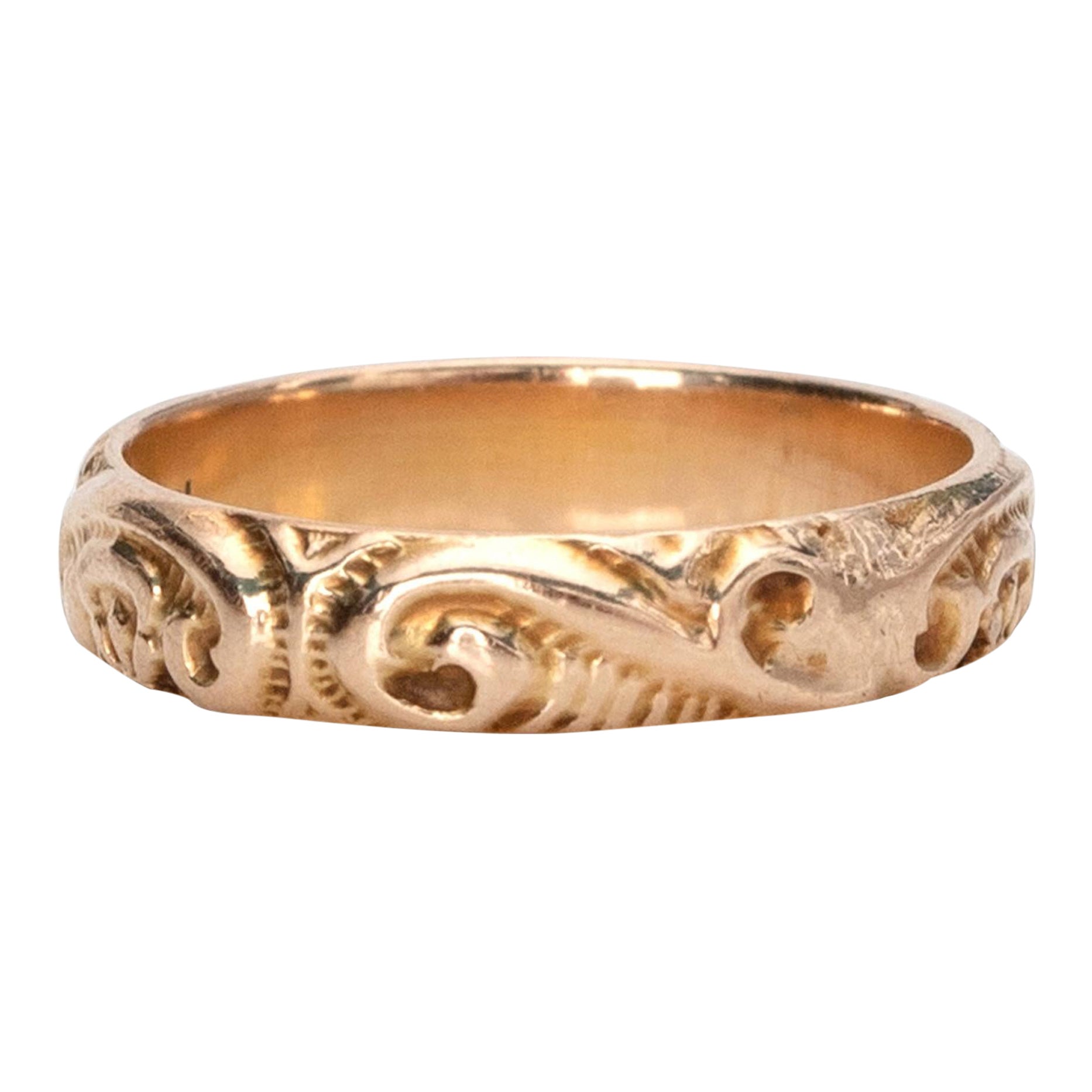 Handmade Victorian Carved Antique Wedding or Stackable Band For Sale at ...