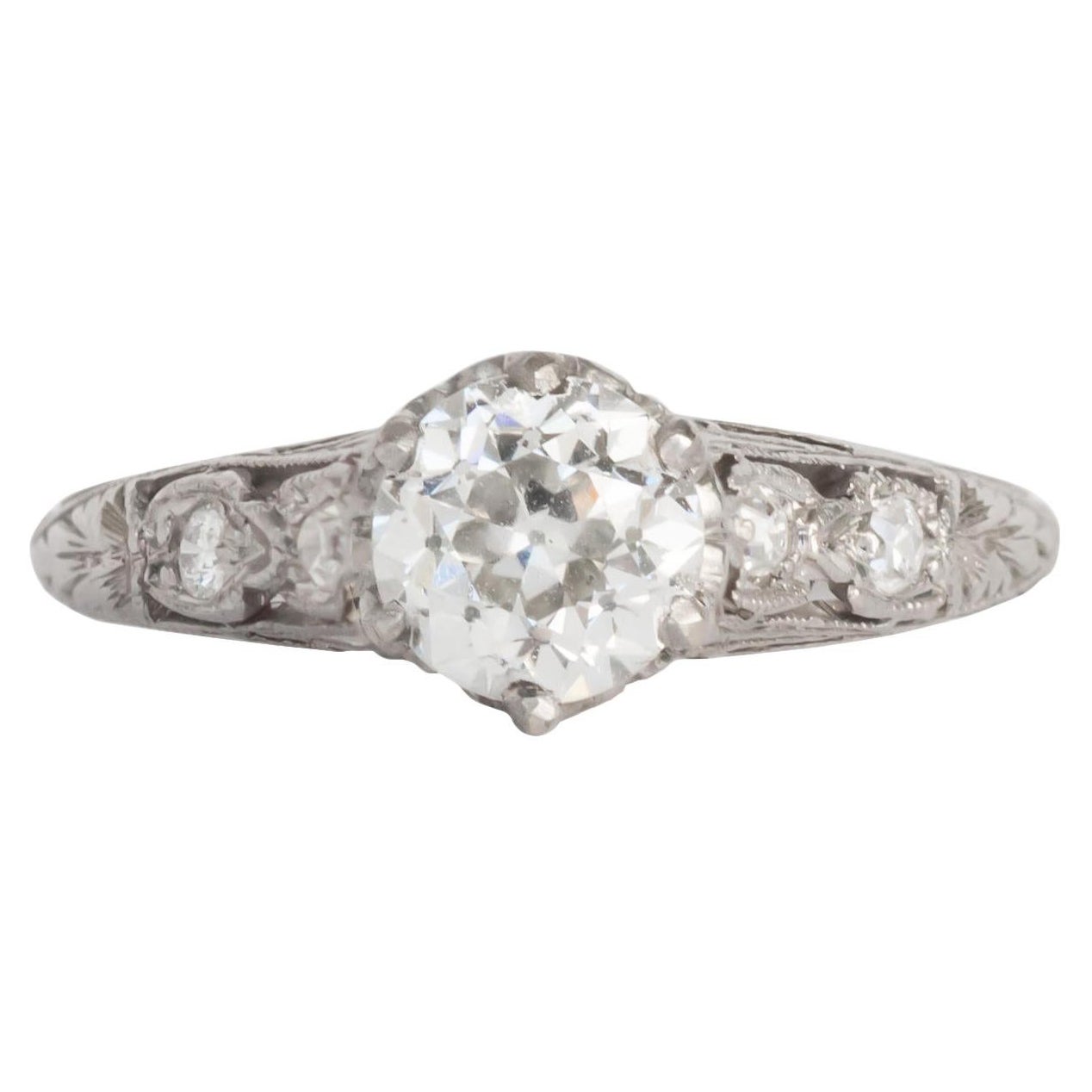 4 Carat Old European Cut Diamond Platinum Engagement Ring at 1stDibs ...