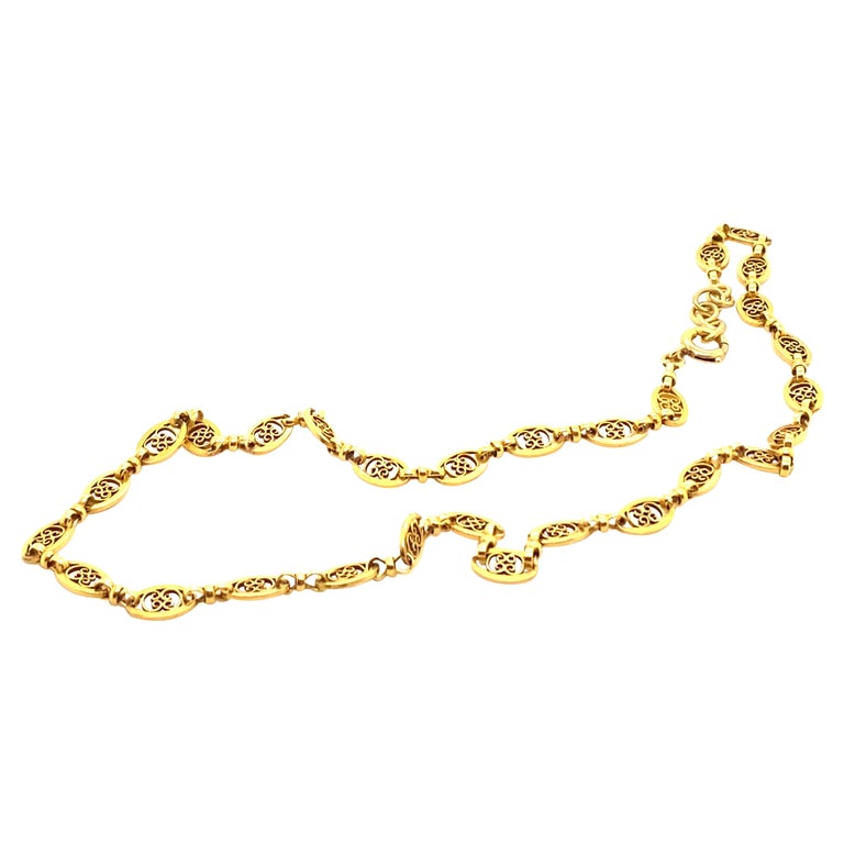 Victorian Guard Chain 18 Karat Yellow Gold, Circa 1900 For Sale at 1stDibs