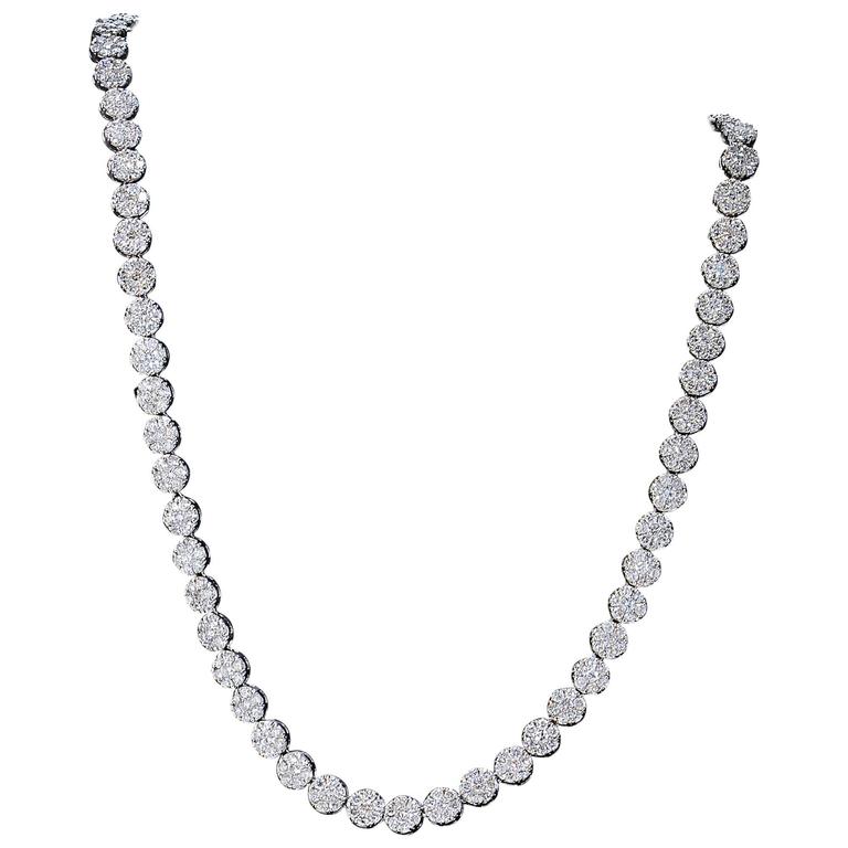 27.90 Carats Diamonds Gold Necklace at 1stDibs