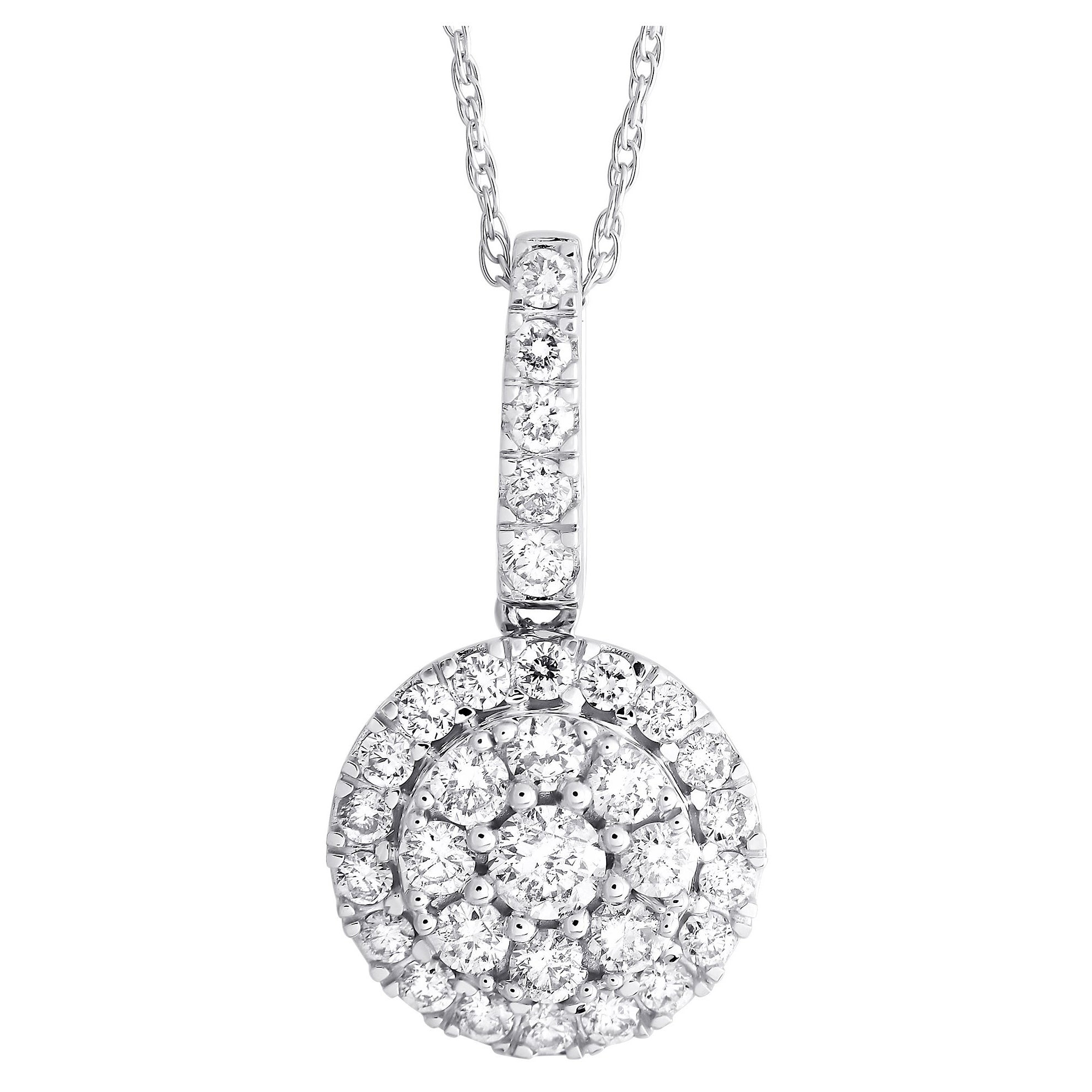 LB Exclusive 18K White Gold 0.50 Ct Intertwined Diamond Pendant ...
