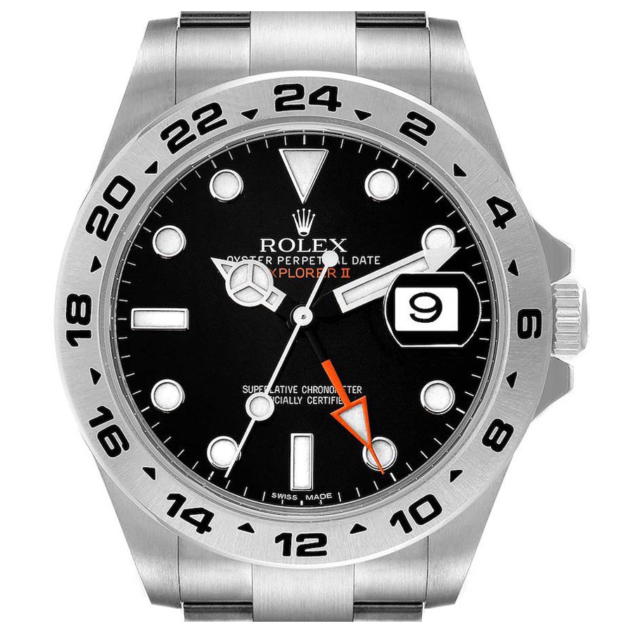 Rolex Explorer II Black Dial Orange Hand Men's Watch 216570 For Sale at ...
