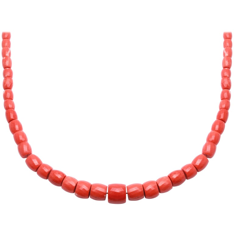 Sardinian Red Coral Strand Necklace For Sale at 1stDibs | sardinian ...