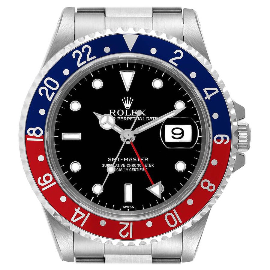 Rolex GMT Master Blue Red Pepsi Bezel Steel Men's Watch 16700 Box For ...