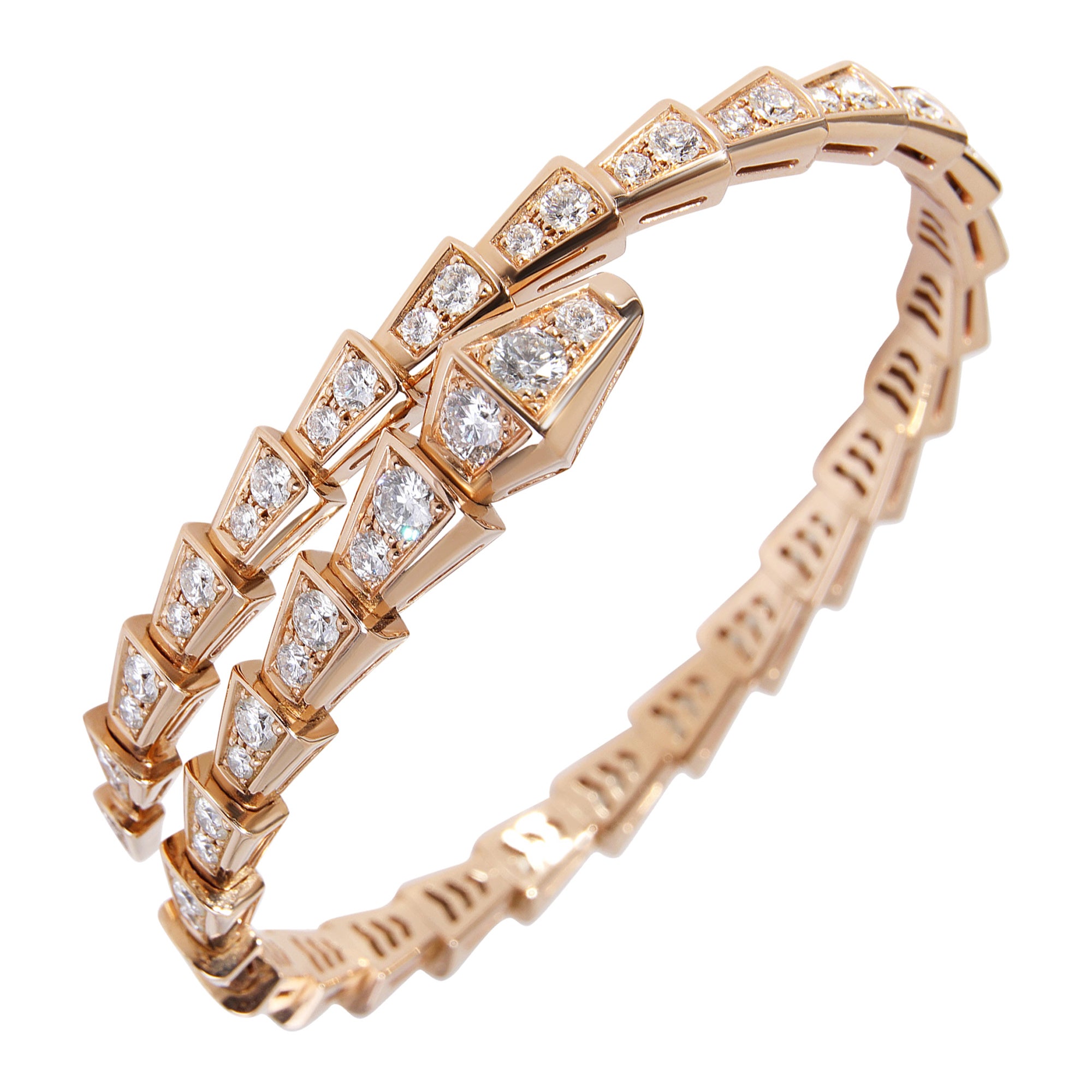 Bvlgari 'Serpenti Viper' Yellow Gold Diamond Bracelet at 1stDibs