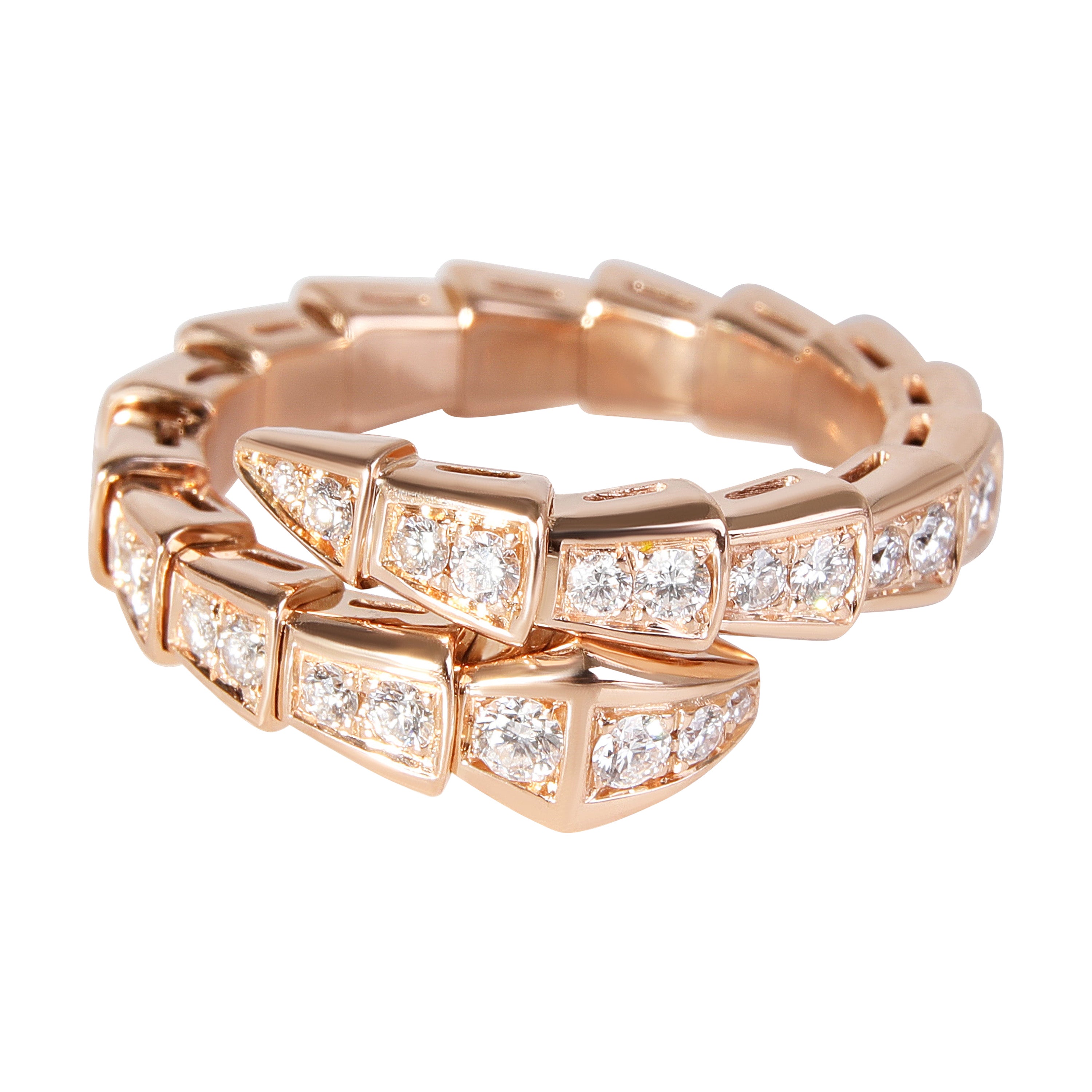 Bulgari Serpenti Diamond Tourmaline 18 Karat Rose Gold Ring at 1stDibs ...