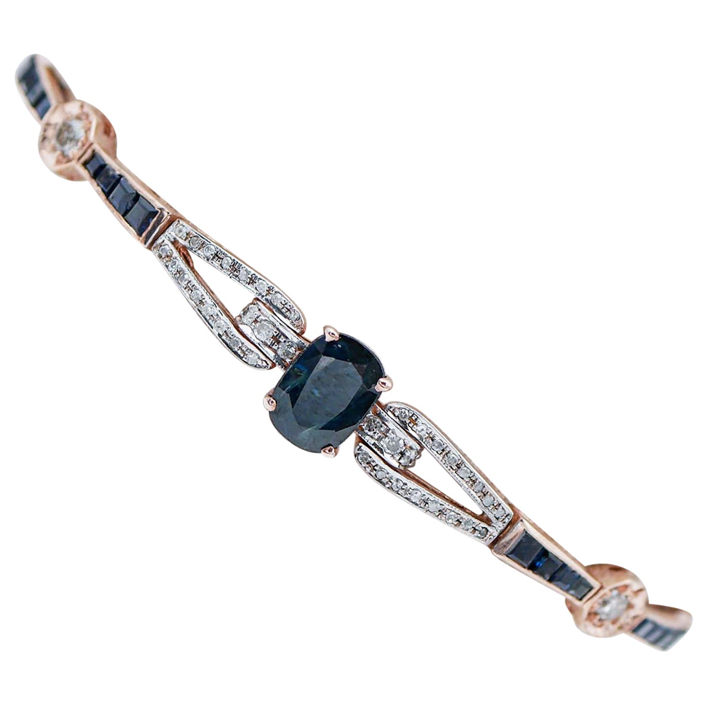 14 Karat Yellow Gold and Rose Gold Bracelet For Sale at 1stDibs