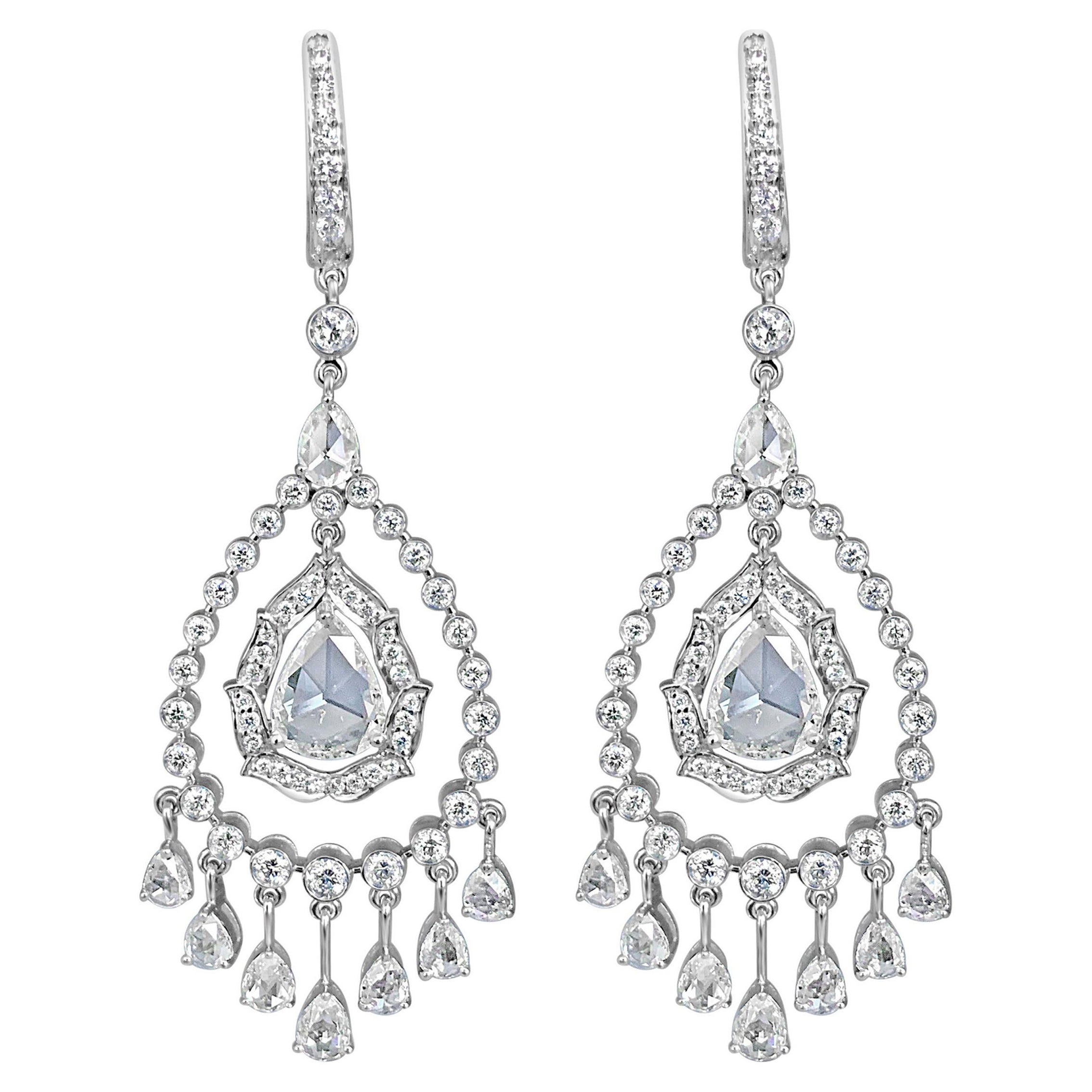 3.21 Carat Pear Shaped Diamond Drop Earrings at 1stDibs | pear cut ...