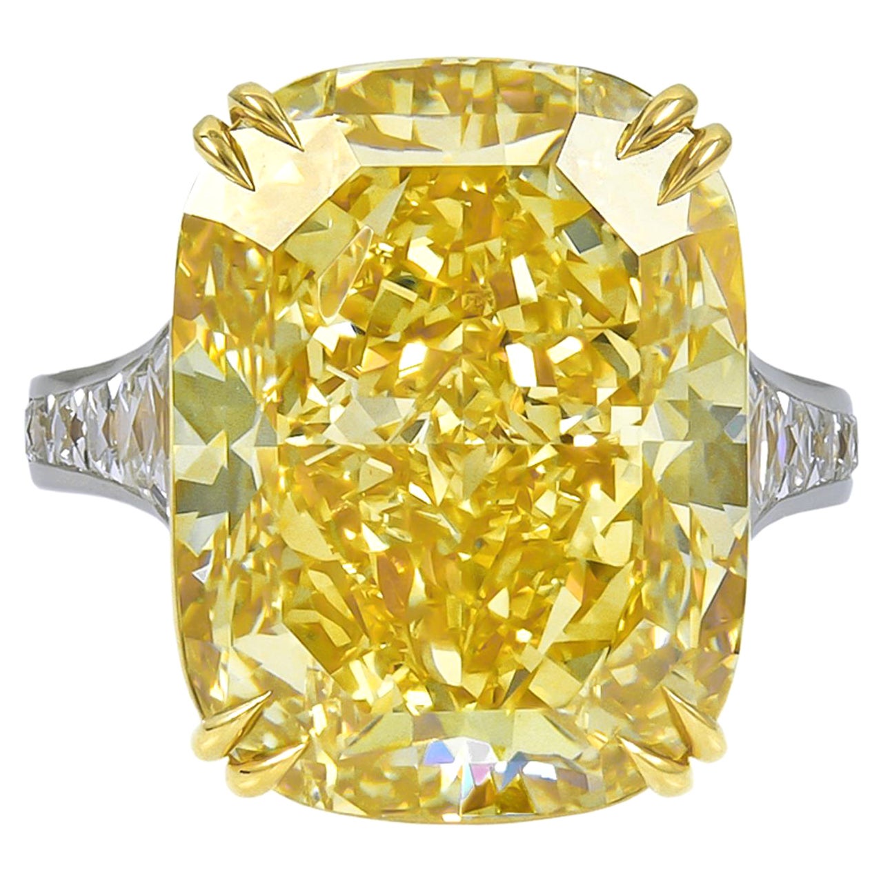 Rivière 2 Carat Fancy Intense Yellow Marquise Diamond Ring, GIA ...