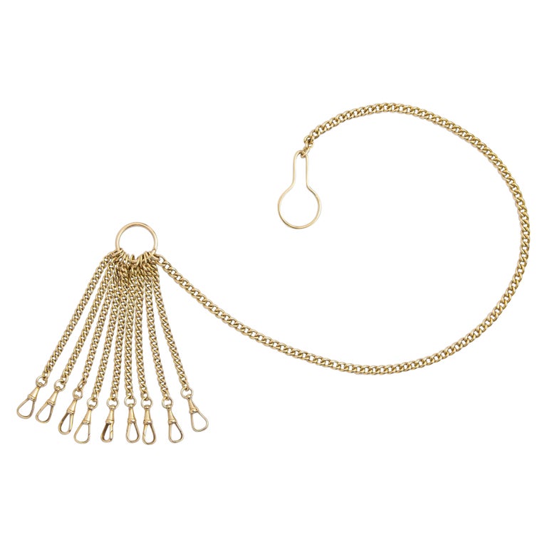 Rare, Austro Hungarian, 18 Karat Yellow Gold Chatelaine Chain at 1stDibs